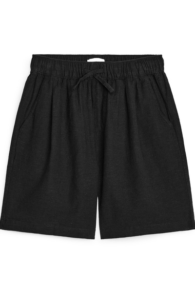 Shorts i bomull/linne – Off-black – Children – ARKET SE