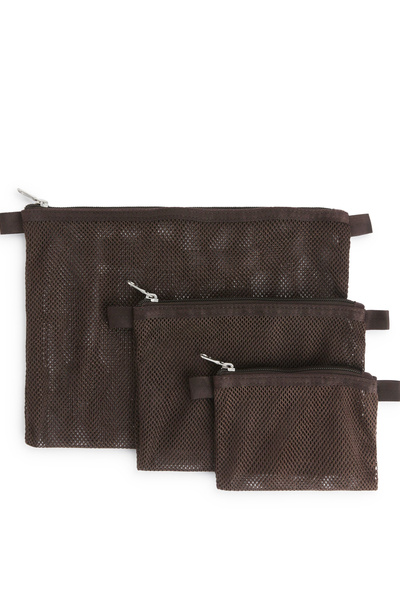 Mesh Travel Organisers – Dark Brown – Travel – ARKET WW