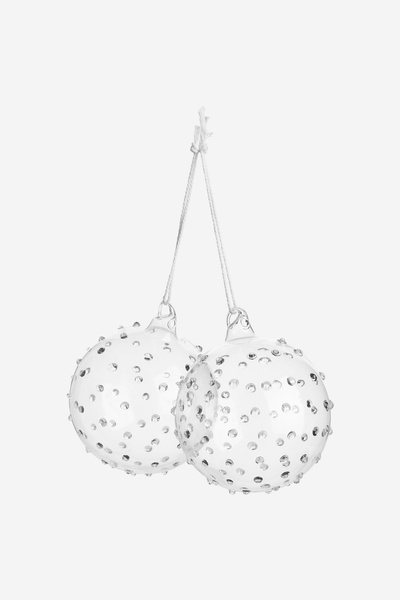 Strukturerade glaskulor, 2-pack – Clear Glass – ARKET SE