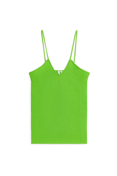 Rib Knit Strap Top – Bright Green – Women – ARKET DK
