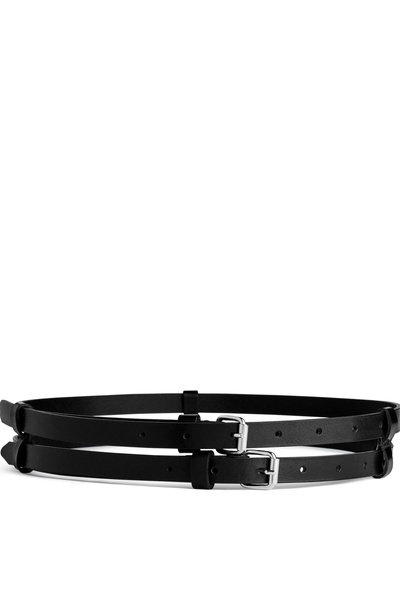 Double Leather Belt – Black – Women – ARKET GB