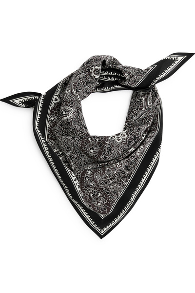 Triangle Silk Scarf – Black/White – Women – ARKET NL