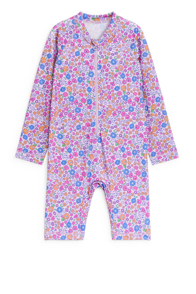 Swim UV-Overall – Lilac/Floral – Children – ARKET NL