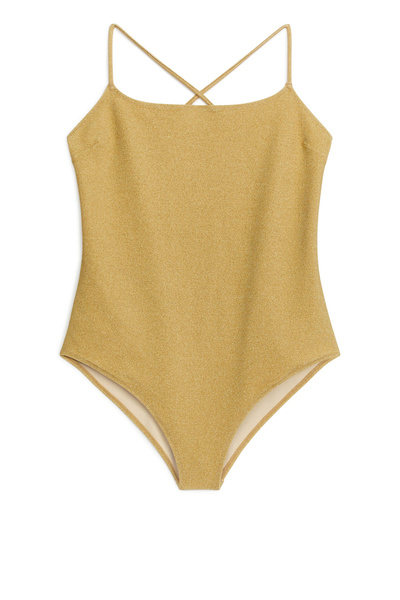 Glittery Swimsuit – Gold – Women – ARKET DK