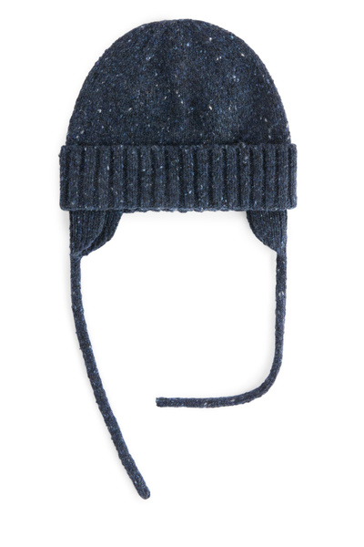 Neps Wool-Blend Earflap Beanie – Dark Blue – ARKET GB
