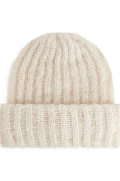 Gorro de lana y mohair – Blanco roto – Women – ARKET ES