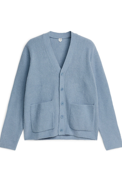 V-Neck Cardigan – Light Blue – Men – ARKET PL