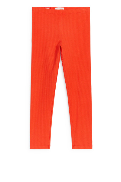 Rib Jersey Leggings – Bright Red – Children – ARKET WW