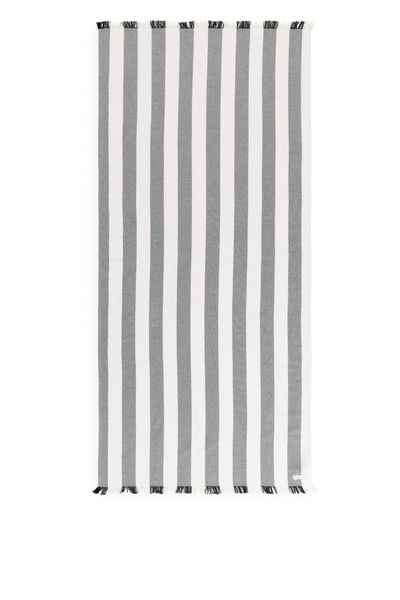Coperta da spiaggia in cotone – Black/White – ARKET IT