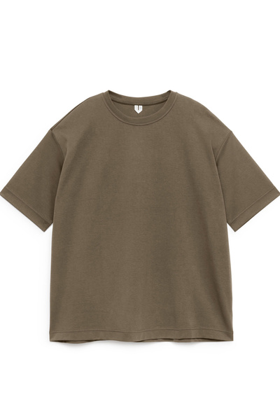 OPAL Interlock T-Shirt – Dark Mole – Women – ARKET CH