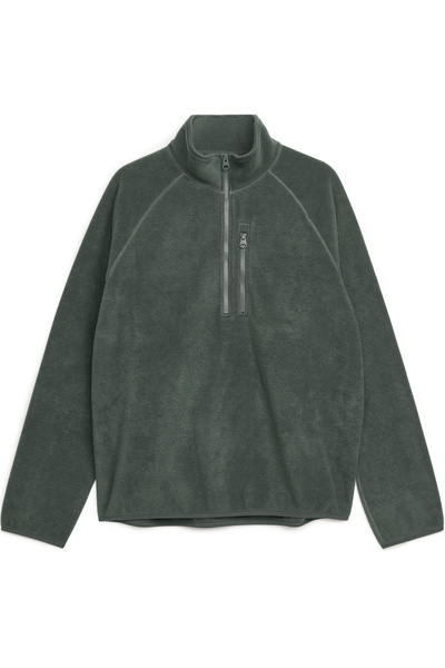 Active Double-Fleece Half-Zip Jacket – Dark Green – ARKET EU