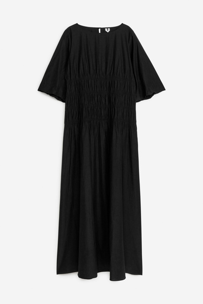 Short-Sleeved Maxi Dress – Black – Women – ARKET DK