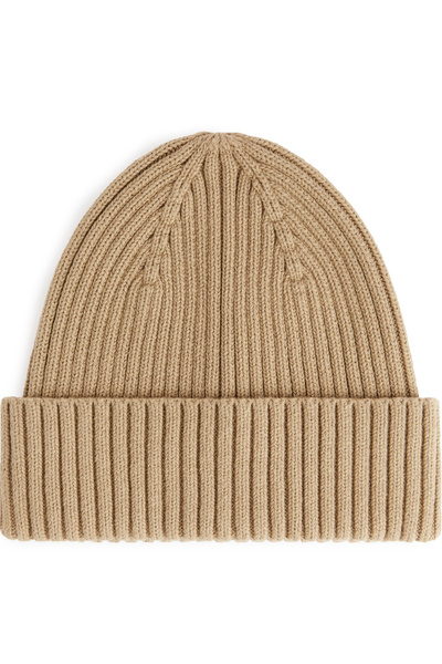 Rib-Knitted Beanie – Beige – Children – ARKET DK