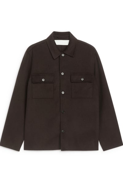 Chemise en laine doublée – Marron – Homme – ARKET FR