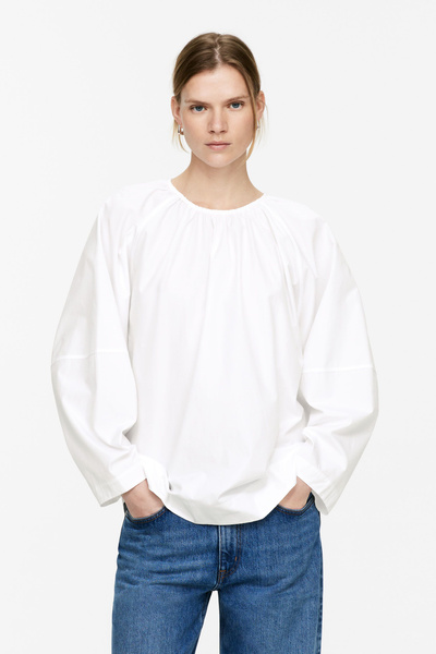 Scoop-Back Blouse – White – Women – ARKET EU