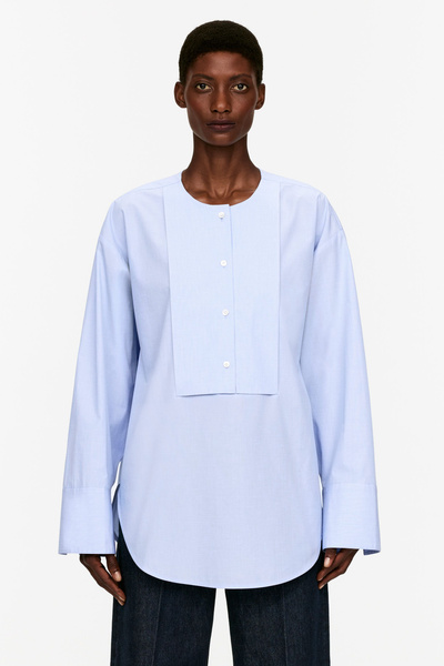 Cotton Bib Blouse – Blue – Women – ARKET NL