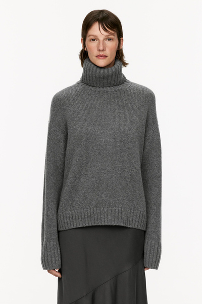 Chunky Cashmere-Wool Jumper – Dark Grey – Women – ARKET DK