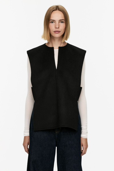Wool-Blend Doublé Vest – Black – Women – ARKET NL