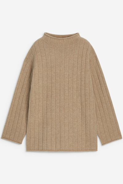 Cashmere-Wool Rib Jumper – Beige – Women – ARKET WW
