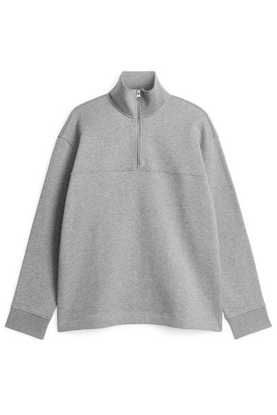 Half-Zip Sweatshirt – Grey Melange – Men – ARKET EU