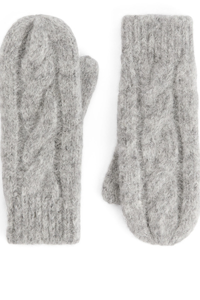 Alpaca-Wool Blend Mittens – Grey Melange – Women – ARKET WW
