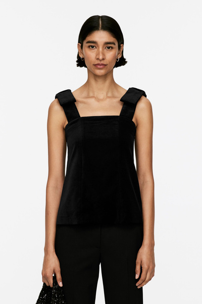 Trägertop aus Samt – Schwarz – Damen – ARKET DE