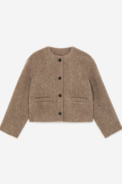 Brushed Wool-Blend Jacket – Dark Beige – Women – ARKET NL