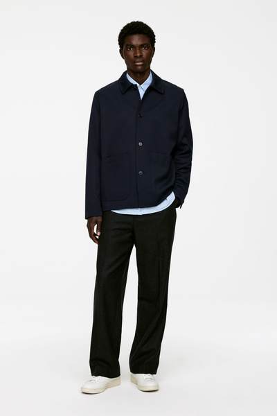 Wool-Cotton Jacket – Dark Blue – Men – ARKET WW