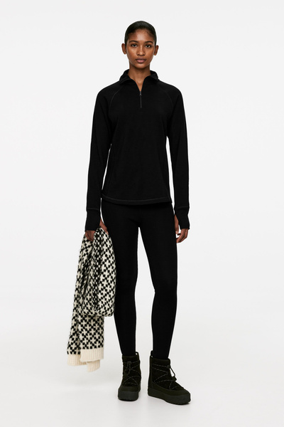 Ribbade leggings i merinoull – Svart – Women – ARKET SE