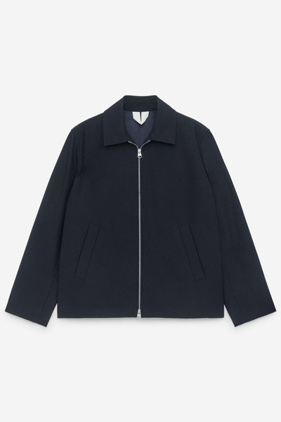 Wool-Cotton ZIp Jacket – Dark Blue – Men – ARKET GB