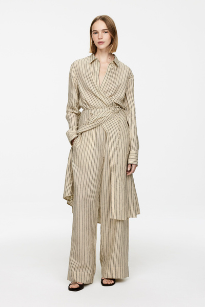 Pantalon en lin – Beige/Noir – Femme – ARKET FR