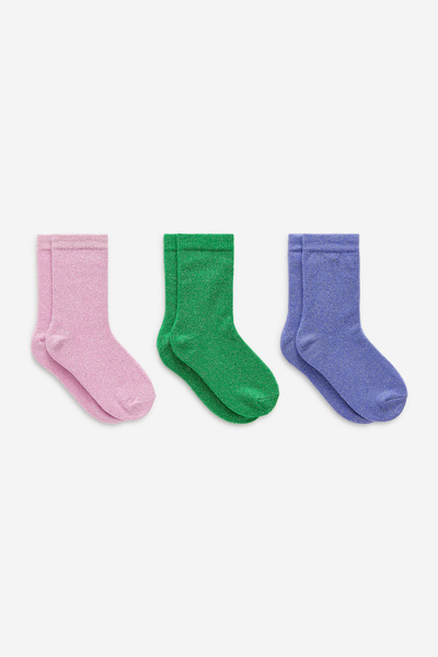 Glitter Socks Set of 3 – Pink/Green/Purple – ARKET WW