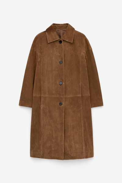 Manteau en daim – Marron – Femme – ARKET FR