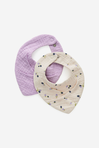 Printed Bib, Set of 2 – Off White/Blackberries – ARKET WW