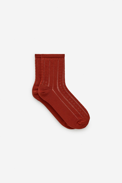 Pointelle Socks – Rust – Women – ARKET GB