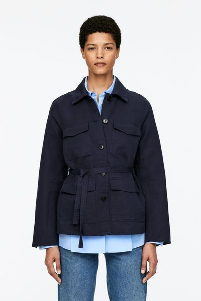 Belted Overshirt – Dark Blue – Women – ARKET GB