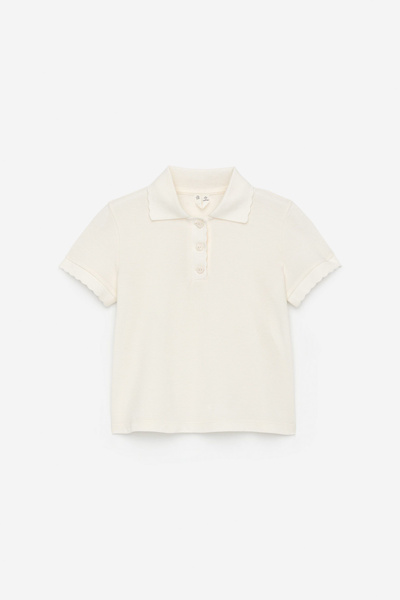 Polo con borde ondulado – Blanco roto – Children – ARKET ES