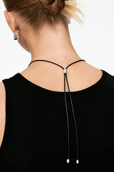 Leather Cord Pendant Necklace – Silver/Black – ARKET WW