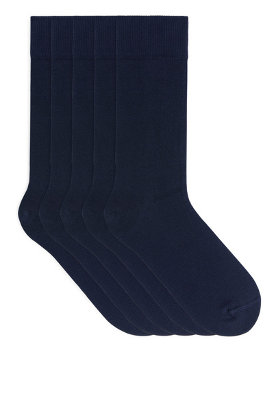 Supima Cotton Plain Socks 5 Pairs – Dark Blue – ARKET WW